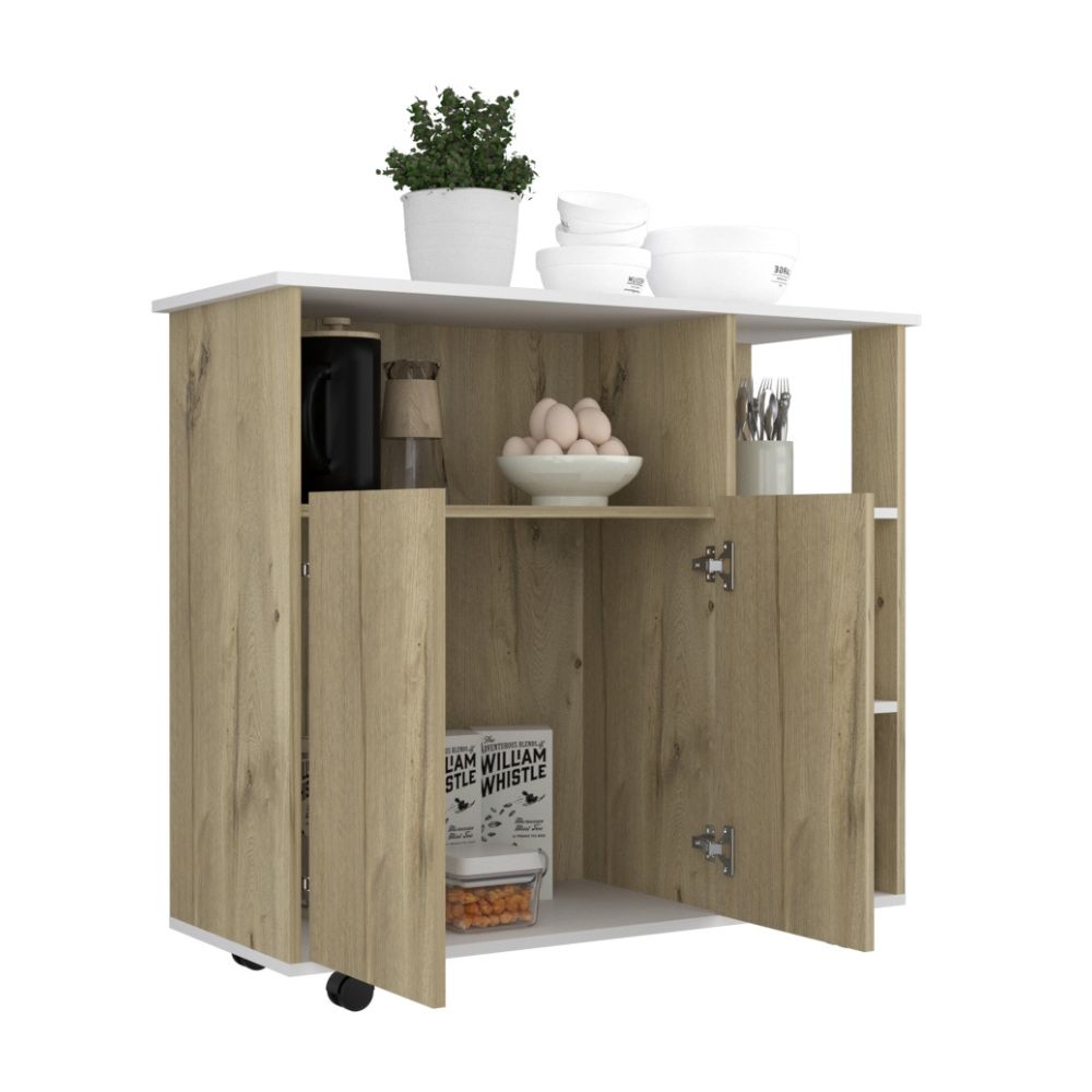 Mueble Meson de Cocina Bicolor 2 Puertas Melamina Duna/Blanco - Promart