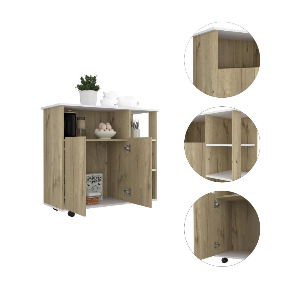 Mueble Meson de Cocina Bicolor 2 Puertas Melamina Duna/Blanco - Promart