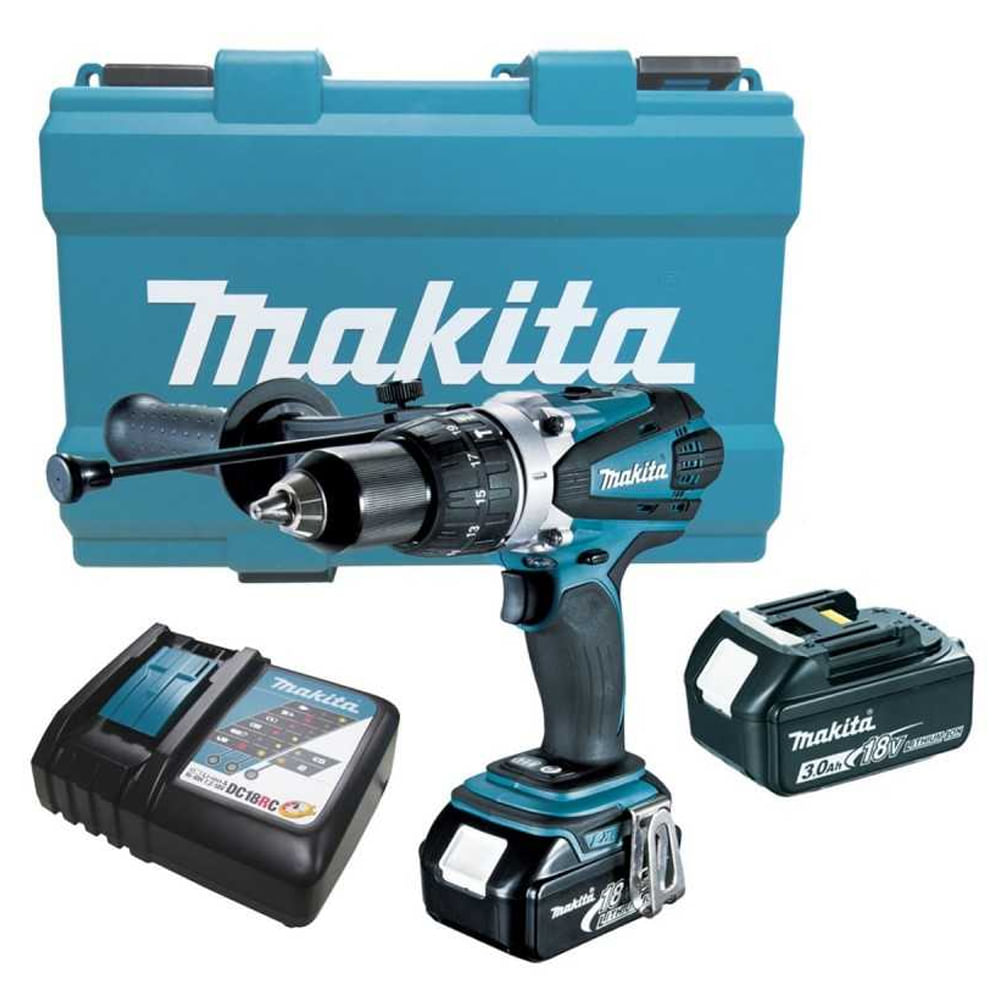 Taladro Percutor 1/2" 18V LXT Incl 2 Bat y Carg Makita DHP458RFE - Promart