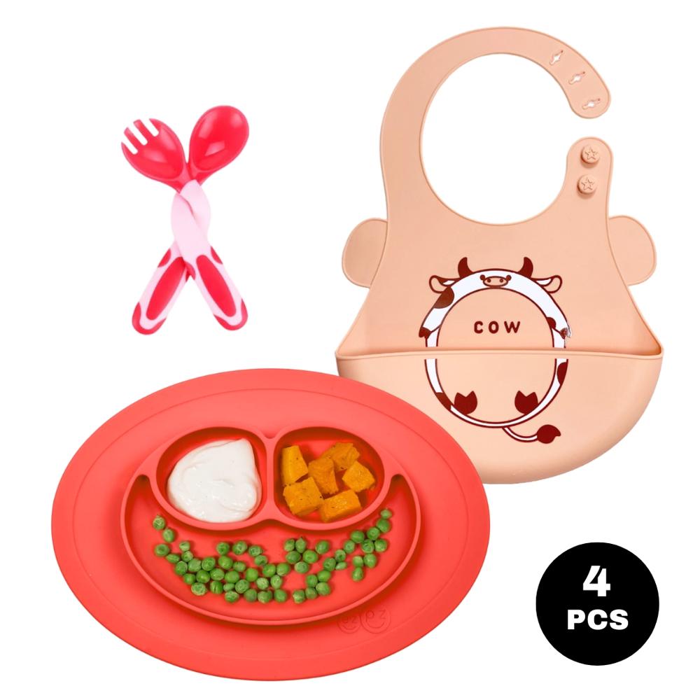 Set de Alimentacion de Silicona 4 Piezas Rojo Cow Mod5 - Promart