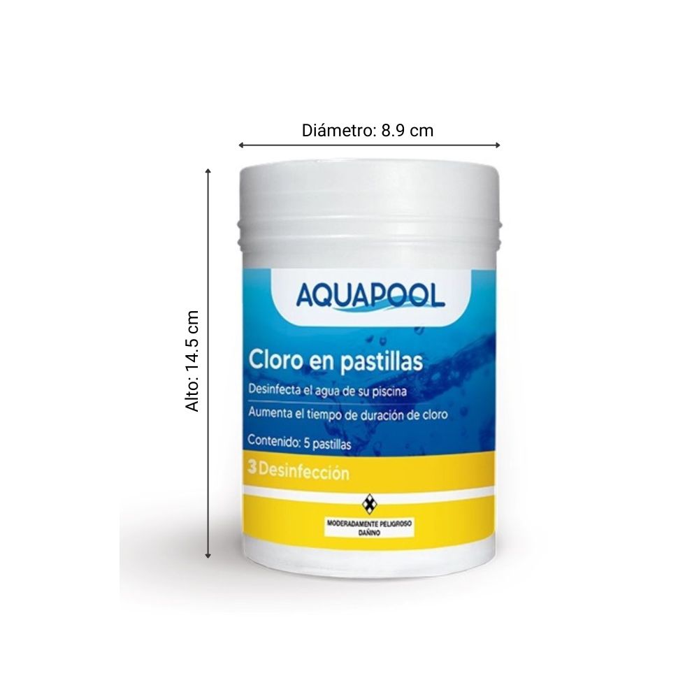 Cloro en Pastilla Aquapool Desinfectante de Piscinas 1 kg - Promart