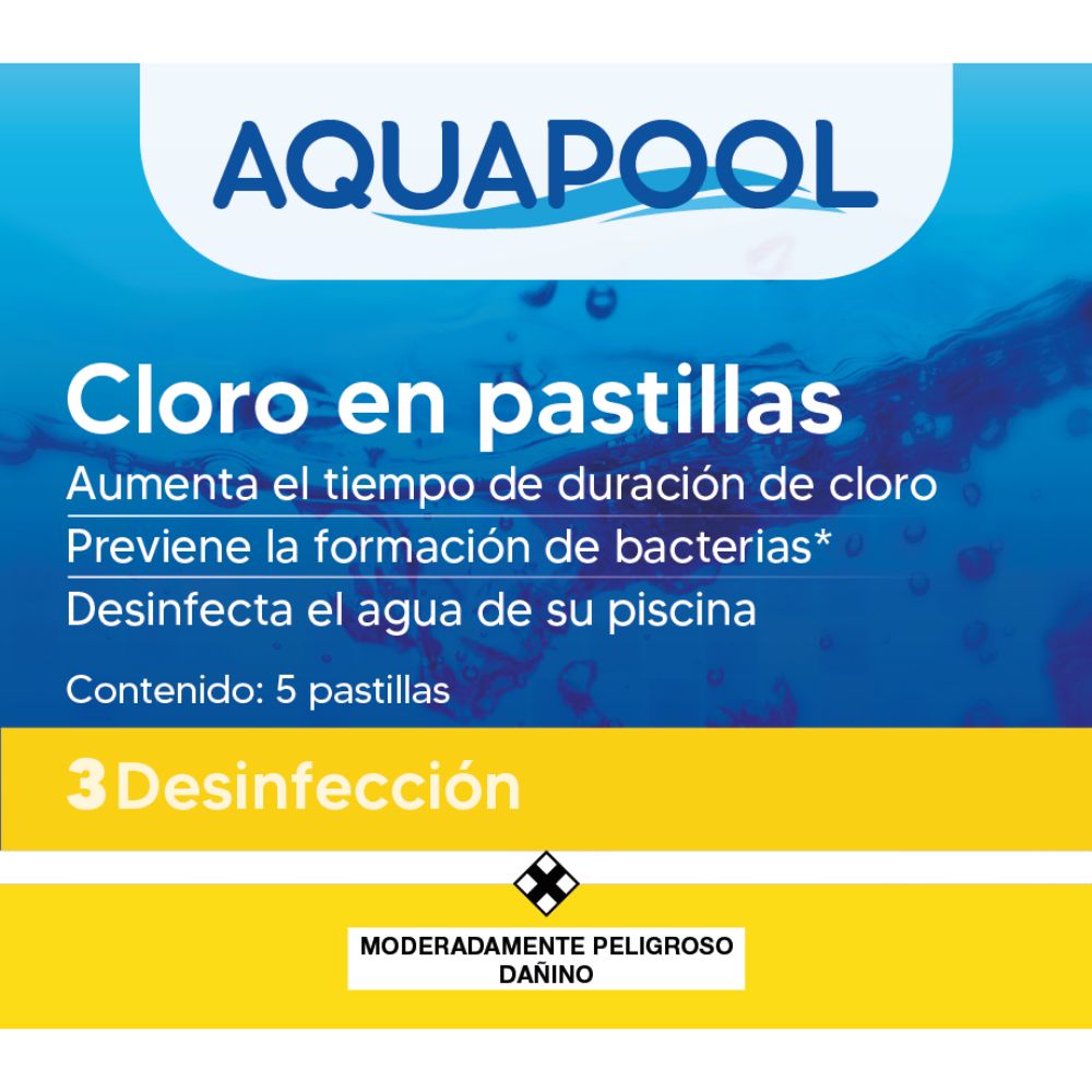Cloro en Pastilla Aquapool Desinfectante de Piscinas 1 kg - Promart