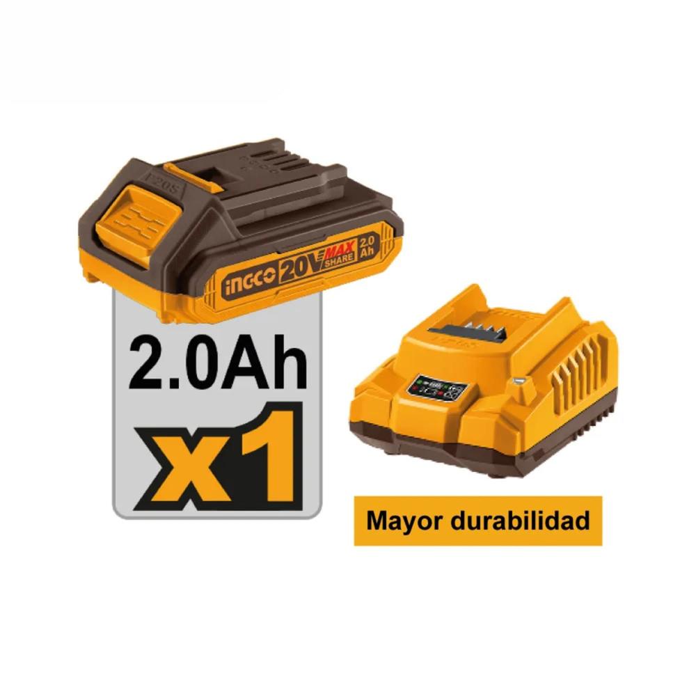 Taladro Atornillador Inalambrico Ingco 20V 2.0AH + Bateria + Cargador ...