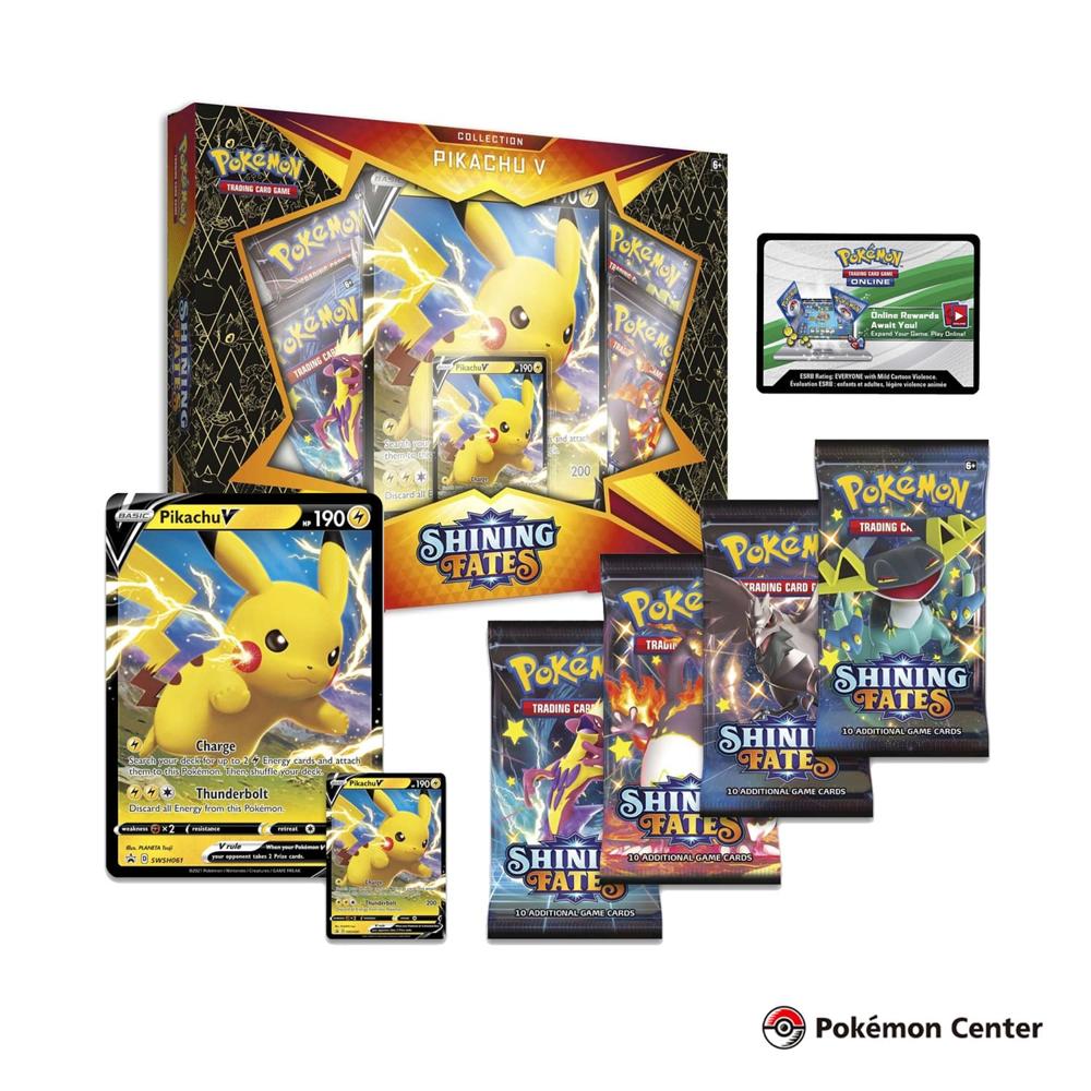 Pokemon TCG Shining Fates Collection Pikachu V Box Ingles - Promart