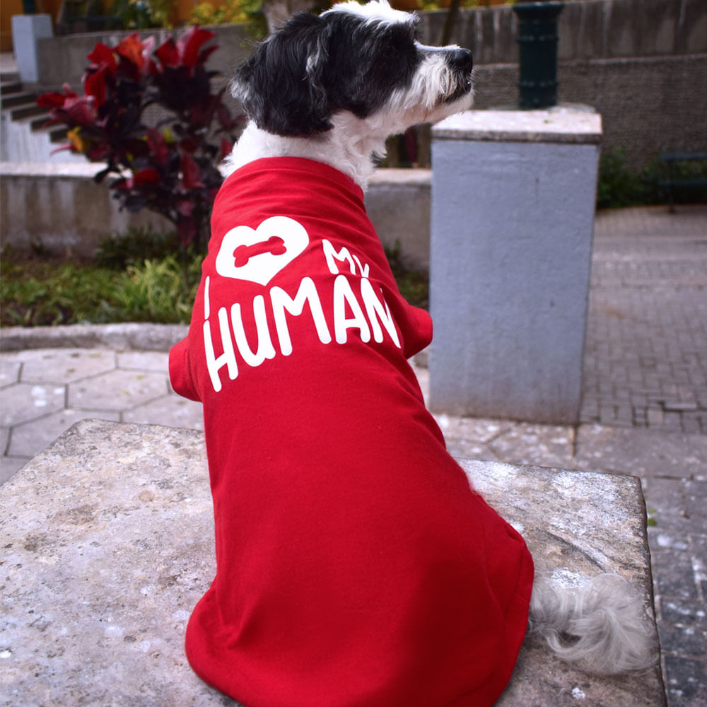 Polo Básico I Love My Human Rojo Talla S - Promart