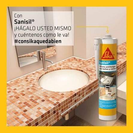 Silicona para baños y cocinas Sanisil 280ml Sika | Promart.pe - Promart