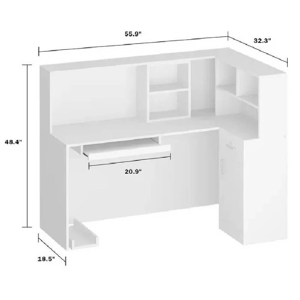 ESCRITORIO NACION MUEBLES COUNTER PARA OFICINA PETER COLOR BLANCO - Promart