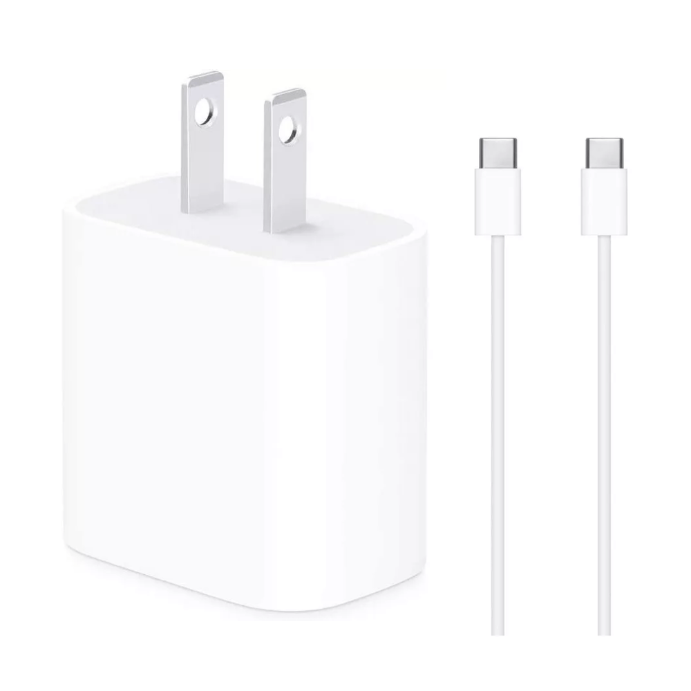 Cargador Adaptador 20W USB-C y Cable Tipo C a Tipo C iPhone 15 Pro Max - Promart
