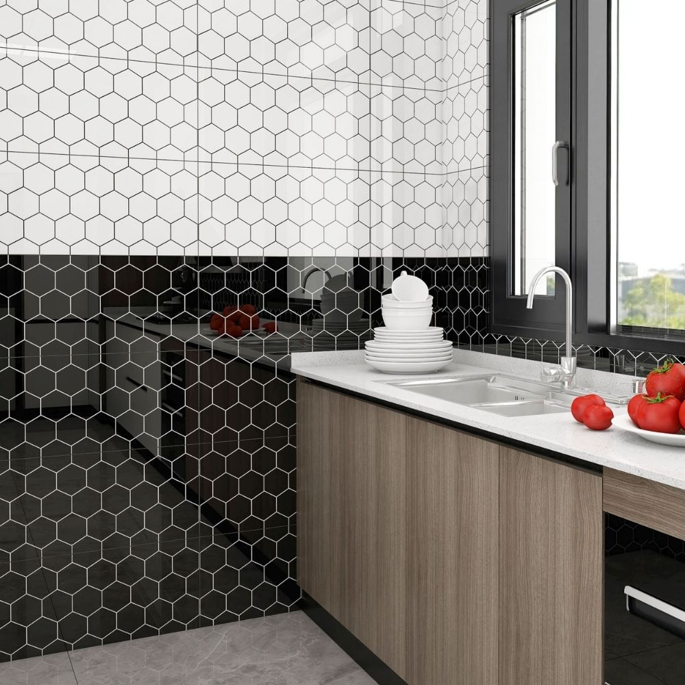 Pared Graficada Rombos Black 30x60cm 1.8m2 Orange - Promart