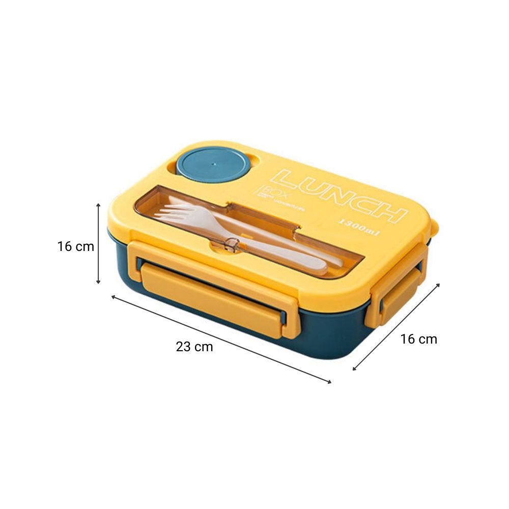 Taper Hermético Rectangular 1300ml Amarillo/Turqueza Back to School ...