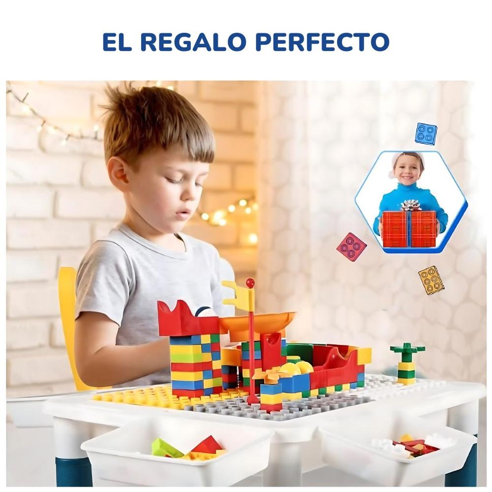 Mesa Lego Didáctica Bloques de Construcción Multifuncional 88 Piezas 3 ...