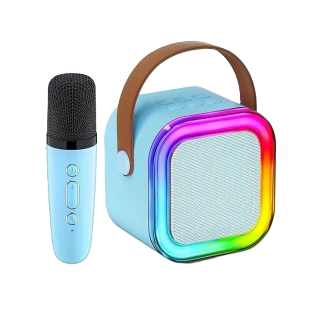 Parlante + Micrófono inhalámbrico, Máquina de Karaoke Azul - Promart