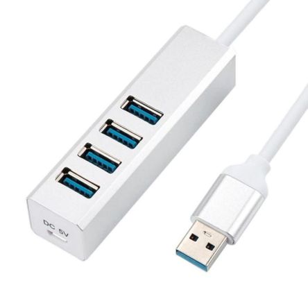 Hub 4 Puertos USB 3.0 5gbps 30 cm Indicador Led Super Speed - Blanco - Promart