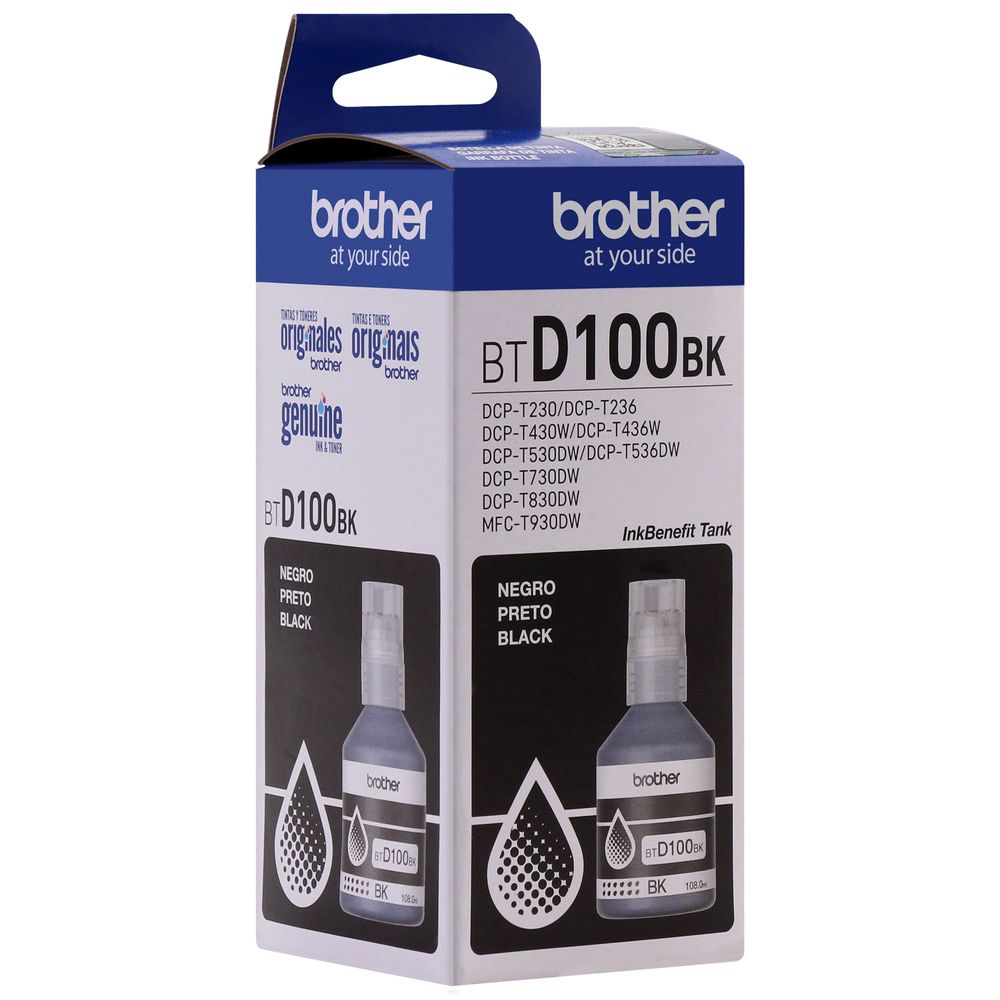 Tinta de Botella BROTHER BTD100BK Negro - Promart