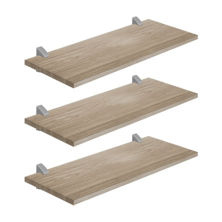 Kit de repisas 3x2 rectangular 1.5x60cm Roble con soporte Prat-K - Promart