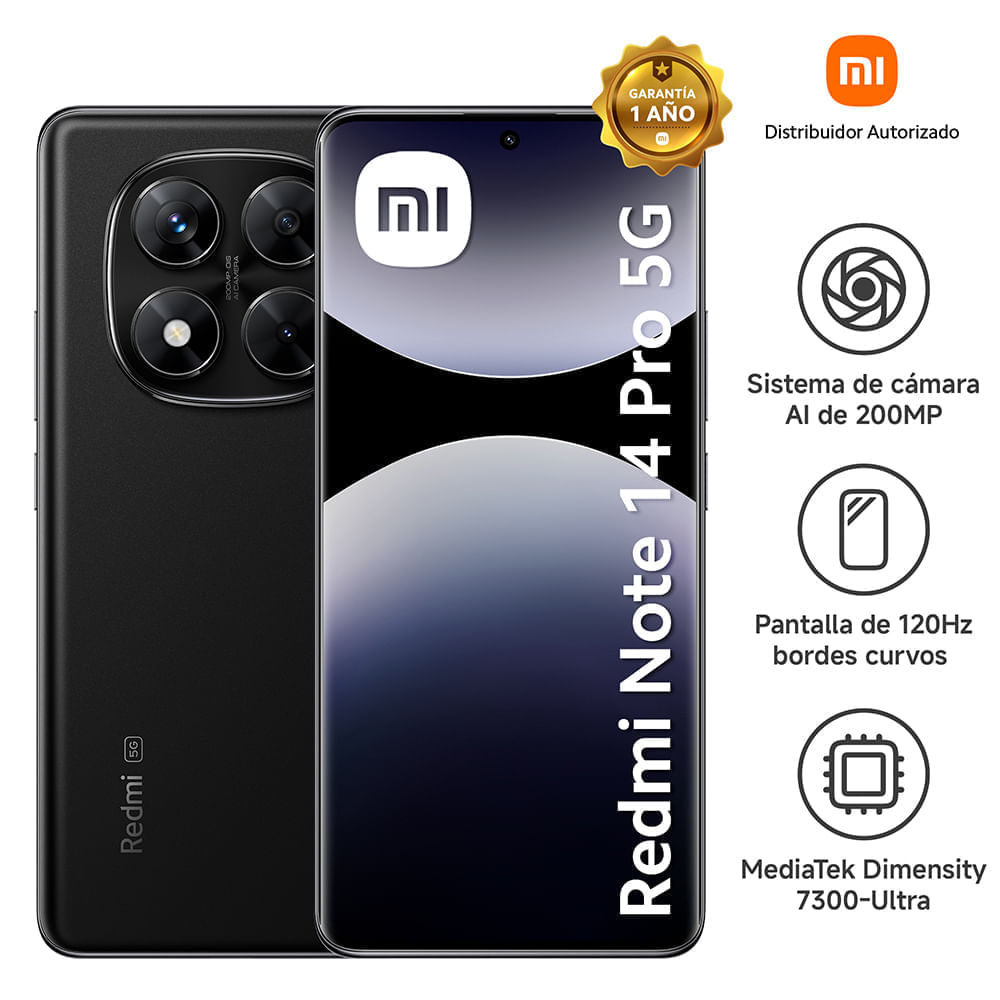Celular Redmi N14 Pro5G 8GB RAM 256GBROM+Buds 6Pl Negro Ocaso - Promart