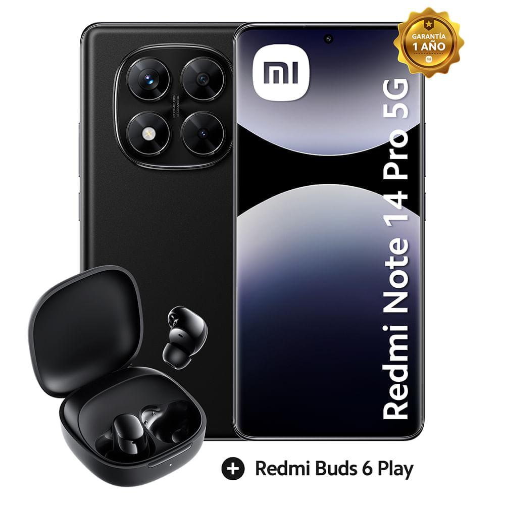 Celular Redmi N14 Pro5G 8GB RAM 256GBROM+Buds 6Pl Negro Ocaso - Promart