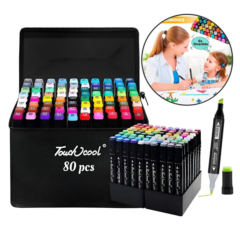 Plumones Touch Doble Punta set de 80 Piezas - Promart
