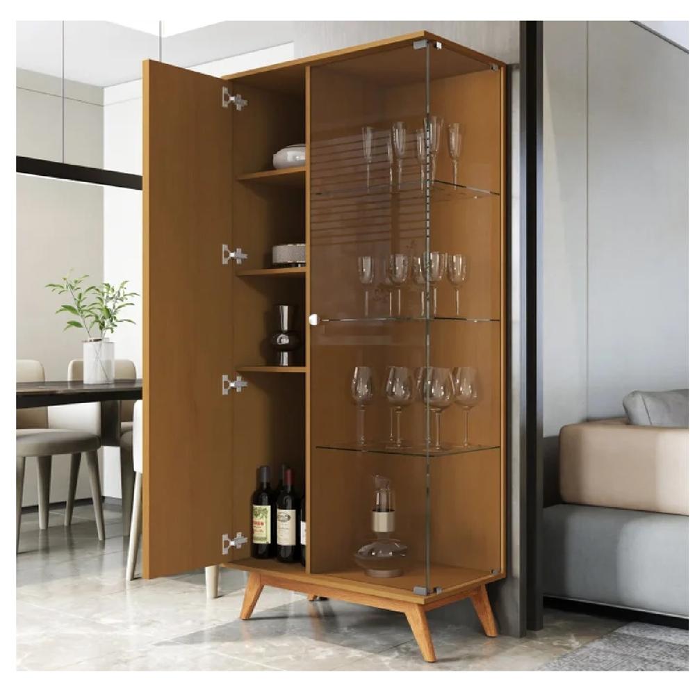 Vitrina Moderna TU MESITA Yair color Marrón claro 2 puertas - Promart