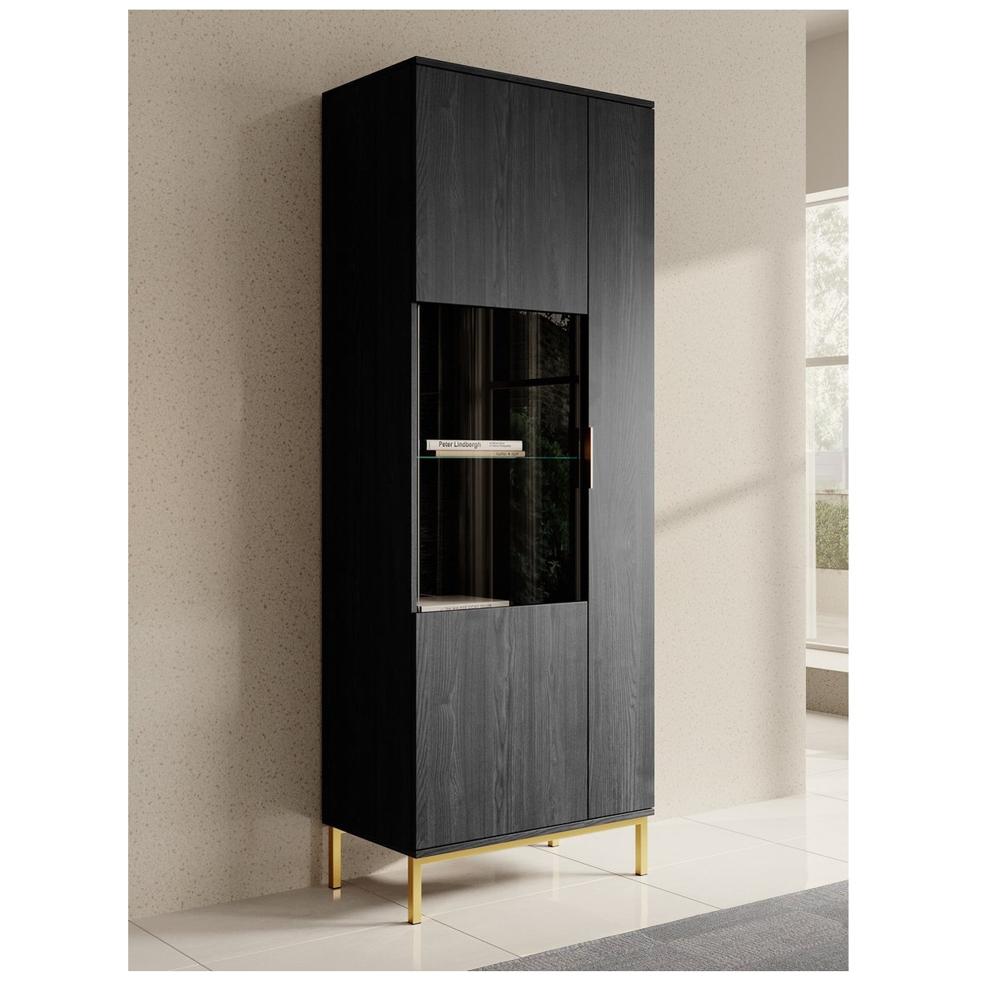 Vitrina Moderna TU MESITA Mike color Negro 3 puertas - Promart