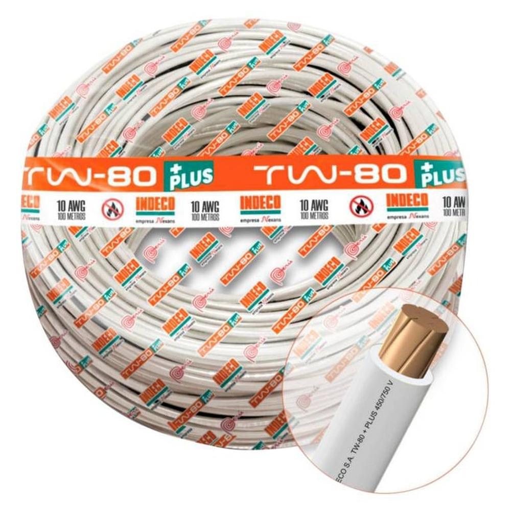 Cable Tw-80 Plus 450/750V 10 Awg Indeco - Blanco - Promart