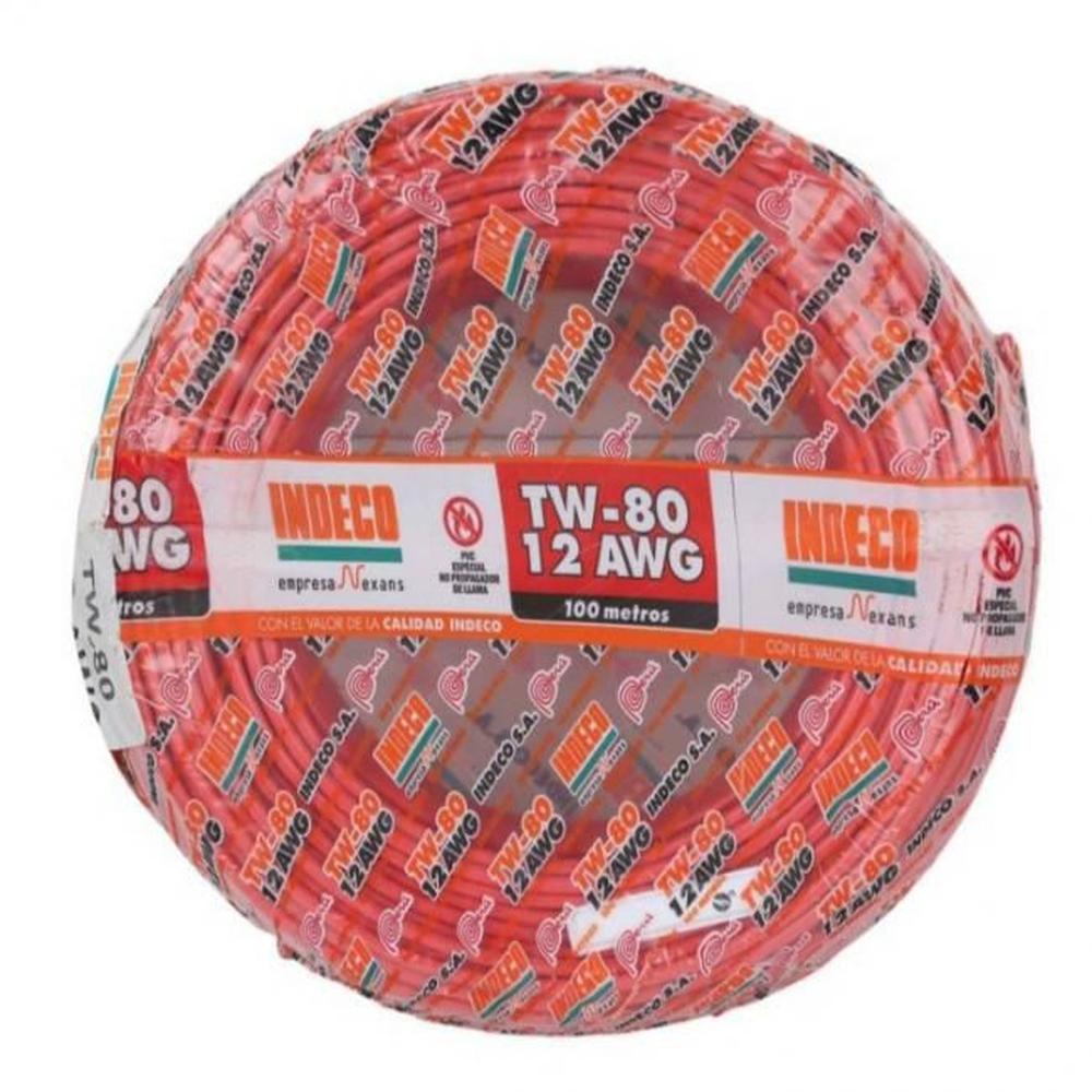 Cable Tw-80 Plus 450/750V 12 Awg Indeco - Rojo - Promart