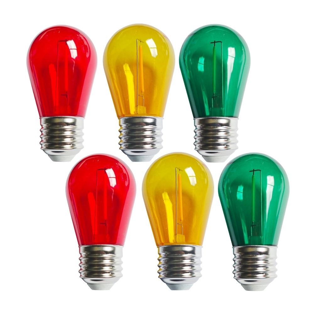 Foco LED Vintage Orange E27 1W Colores Variados, Pack 6 Unidades - Promart