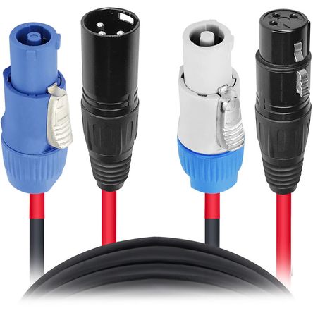 ProX Jumper PowerKon y Cable de Enlace XLR (6') - 14AWG PowerKon, 93% ...