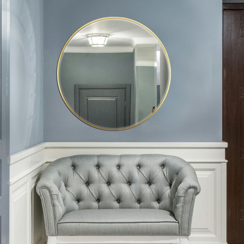 Espejo Circular 70 Cm Dorado - Promart