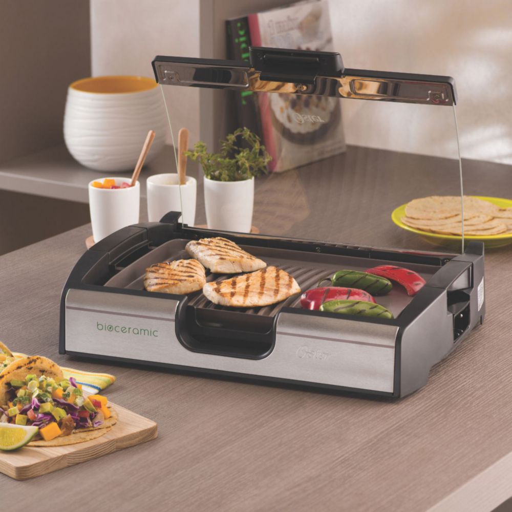Parrilla y plancha Oster® revestimiento Bioceramic® CKSTGR3006 - Promart