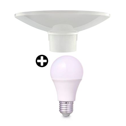 COMBO Socket oval plano E-27 Oval Bticino + Foco LED Orange E27 15W Luz Fría - Promart