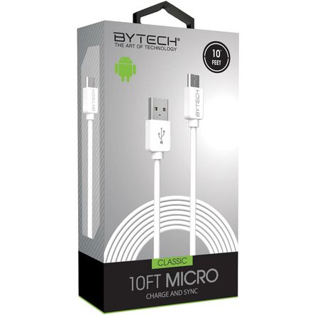 BYTECH Classic Cable USB Micro-B 10' (Blanco) - | Promart.pe - Promart
