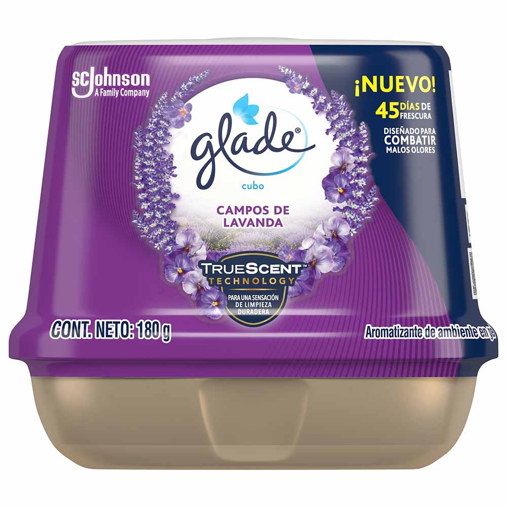 Ambientador GLADE Cubo Campos de Lavanda Caja 180g - Promart