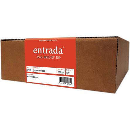 Moab Entrada Rag Bright 300 Papel (8.5 x 11", 100 Hojas) - 100% Fibra ...