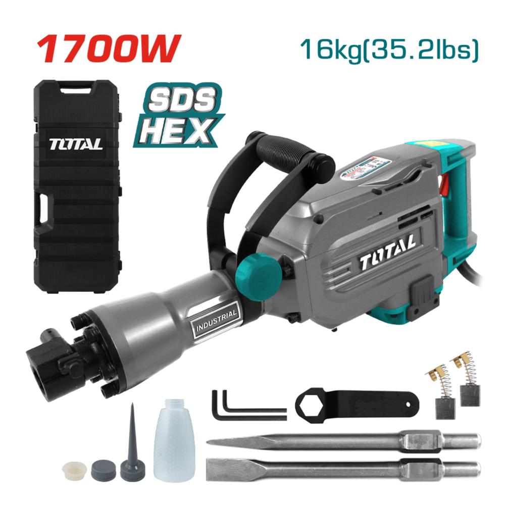 Martillo Demoledor 1700w 45 Joules SDS HEX Industrial Total TH215456 ...