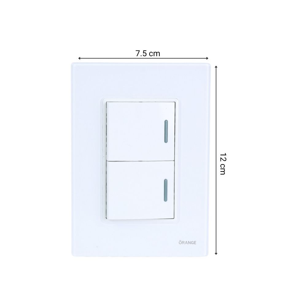 Placa Armada Orange: Interruptor Doble Vitro Blanco - Promart