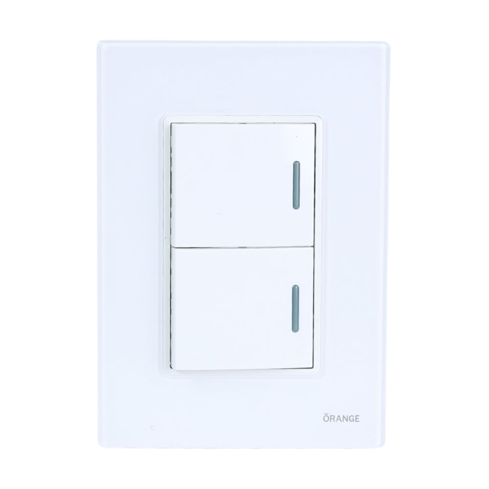 Placa Armada Orange: Interruptor Doble Vitro Blanco - Promart