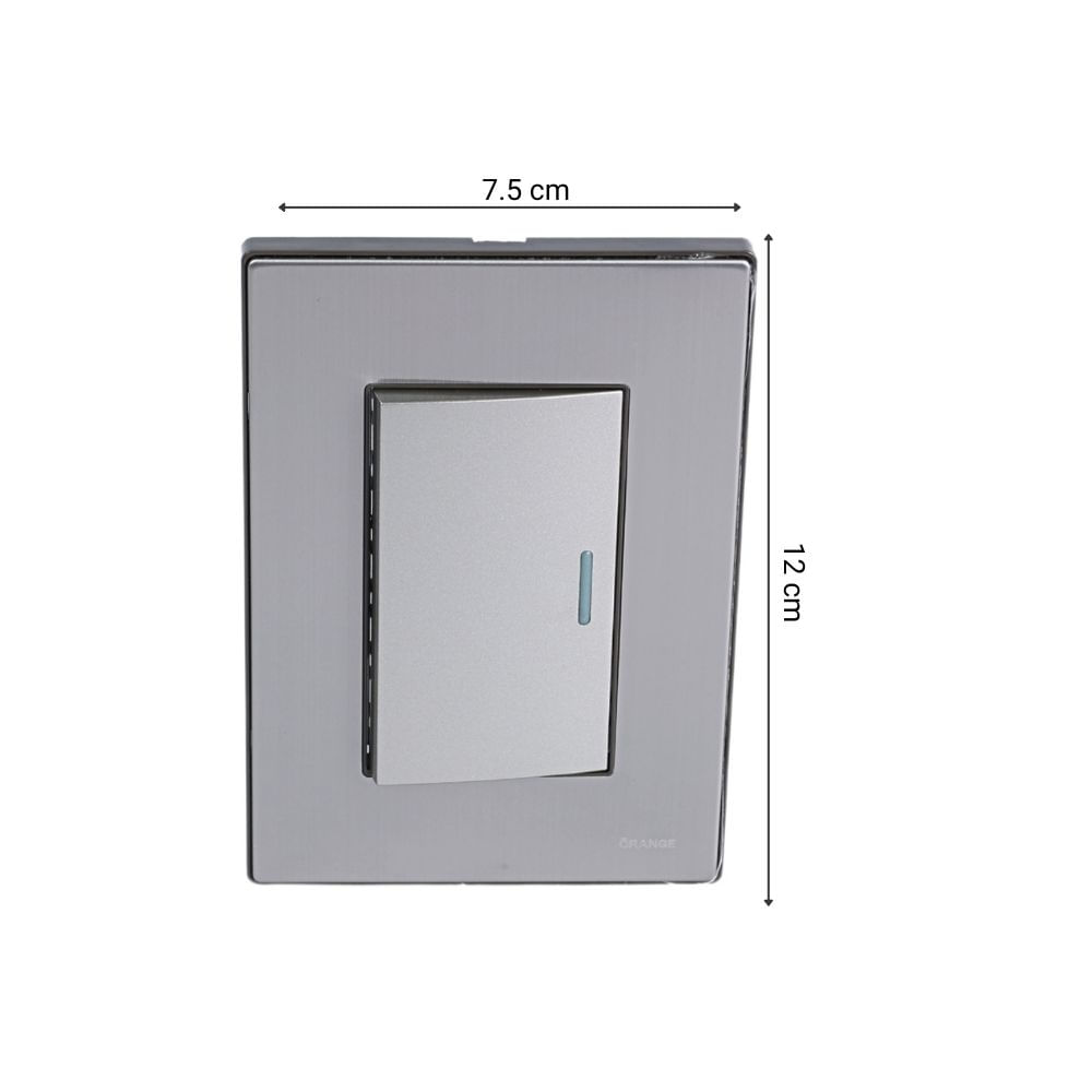 Placa Armada Orange: Conmutador Simple Acero Inoxidable - Promart