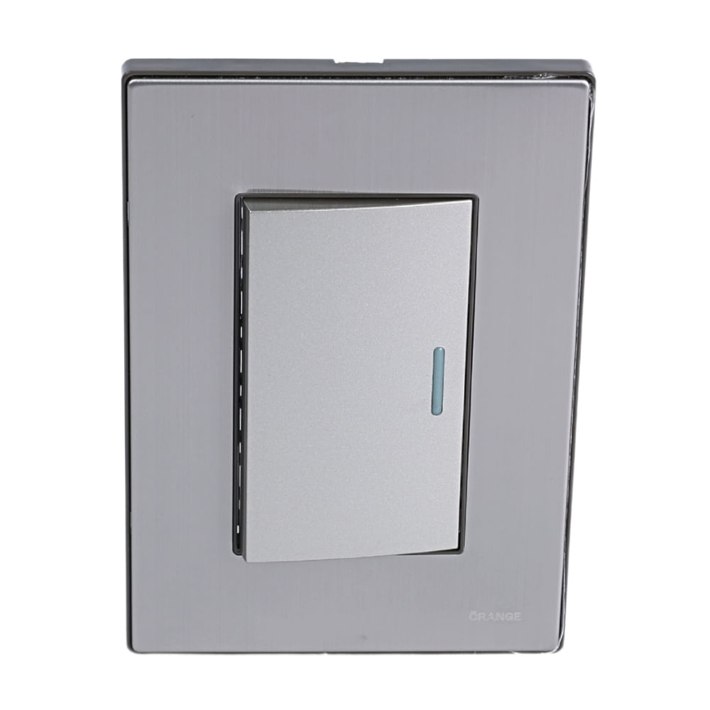 Placa Armada Orange: Conmutador Simple Acero Inoxidable - Promart