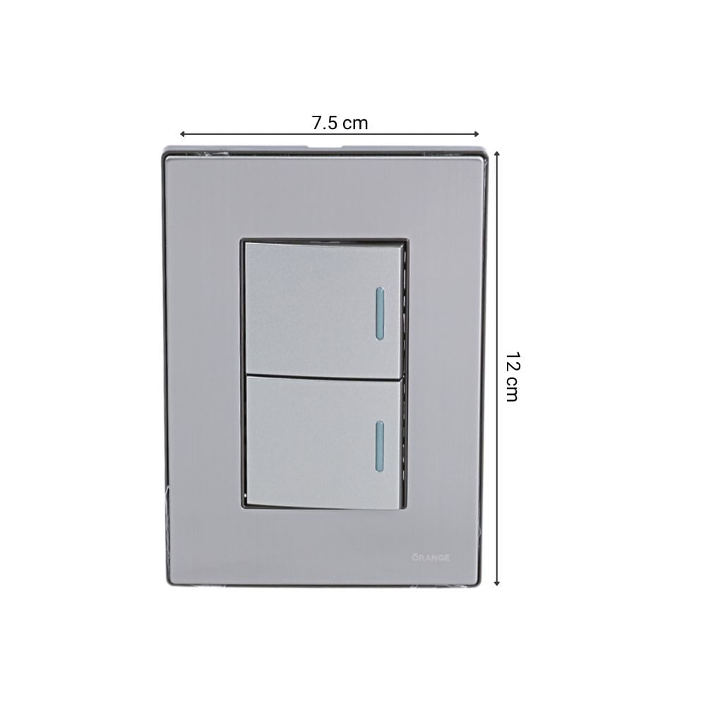 Placa Armada Orange: Interruptor Doble Acero Inoxidable - Promart