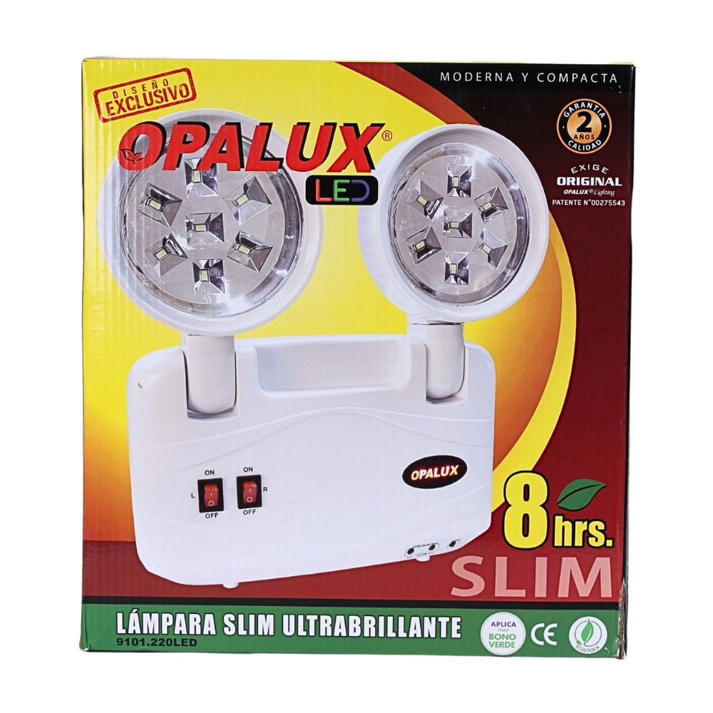 Lámpara de emergencia Slim 4v2.5amp 14 Led Opalux - Promart