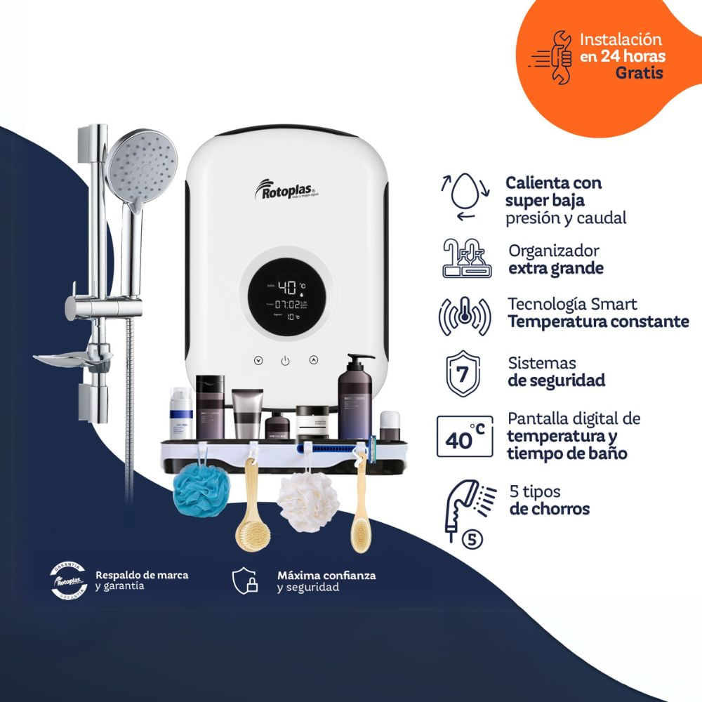 Rapiducha Rotoplas Sensation Max 5500W Blanco - Promart