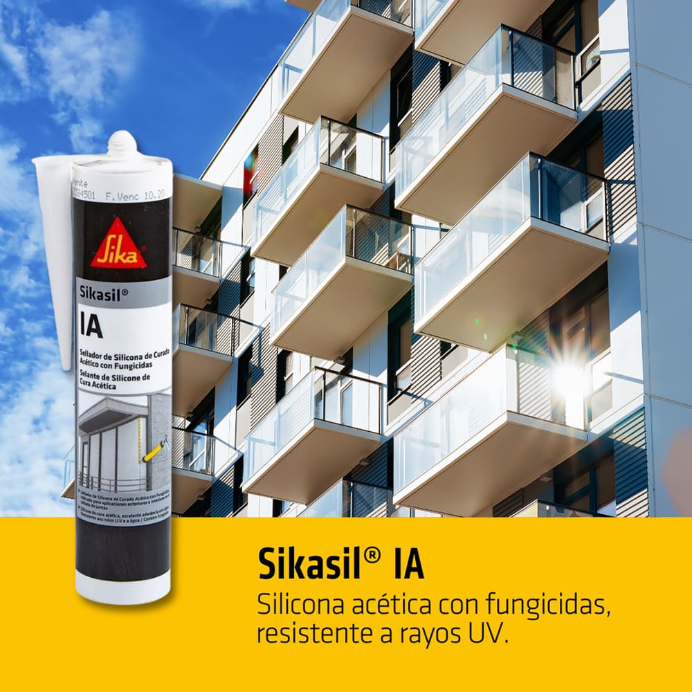 Sellante de Silicona Acética con Fungicidas Sikasil IA Transparante 280ml - Promart