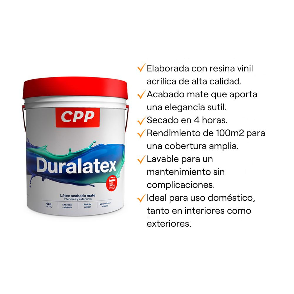 COMBO Pintura Latex Duralatex CPP Blanco 4 galones + Sellador CPP 4 galones - Promart