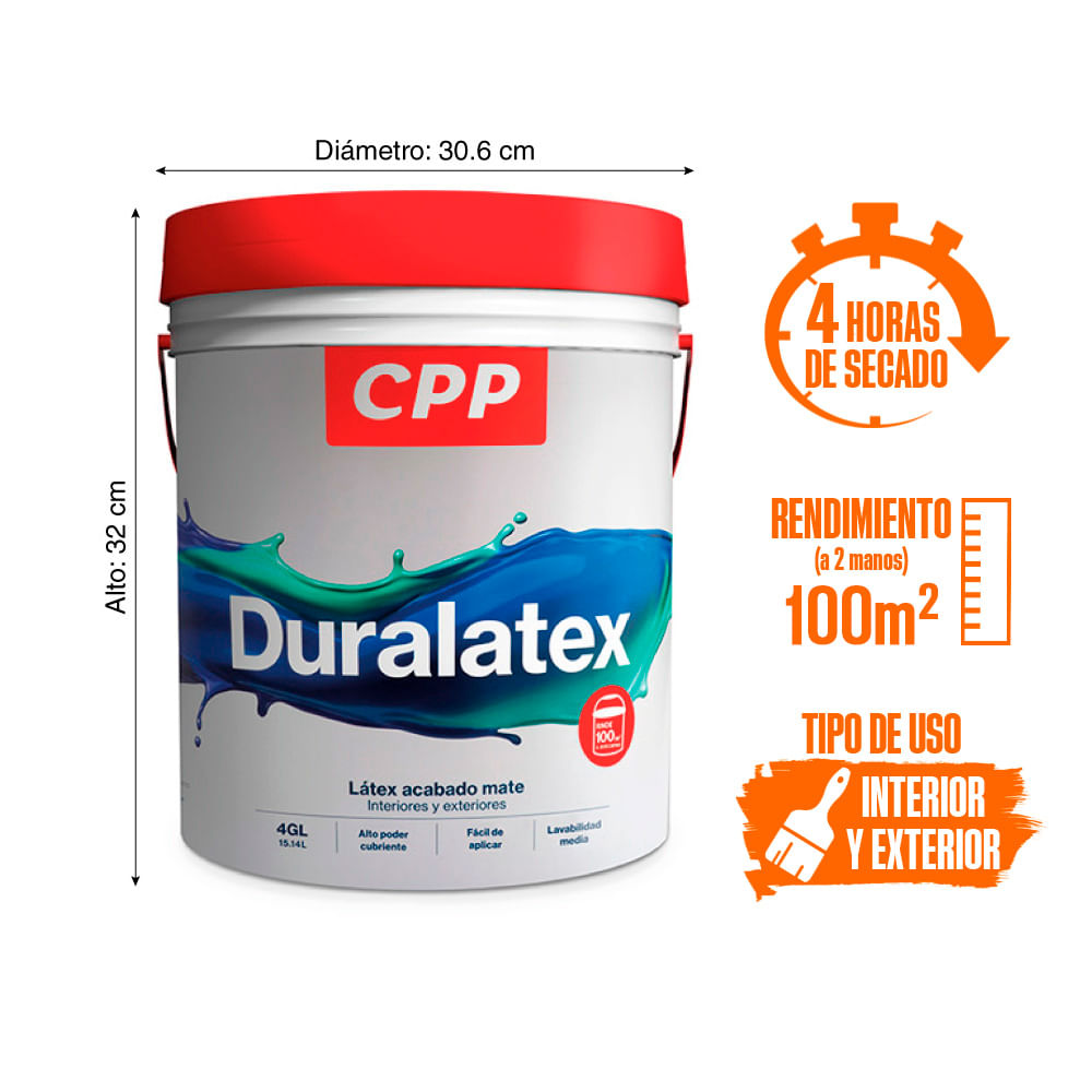 COMBO Pintura Latex Duralatex CPP Blanco 4 galones + Sellador CPP 4 galones - Promart