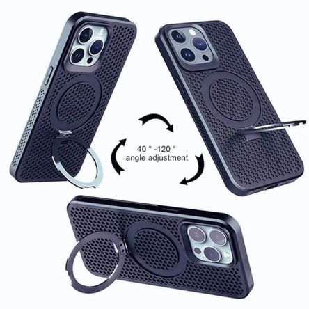 Case moket con soporte y magsafe para iphone 13 pro azul - Promart