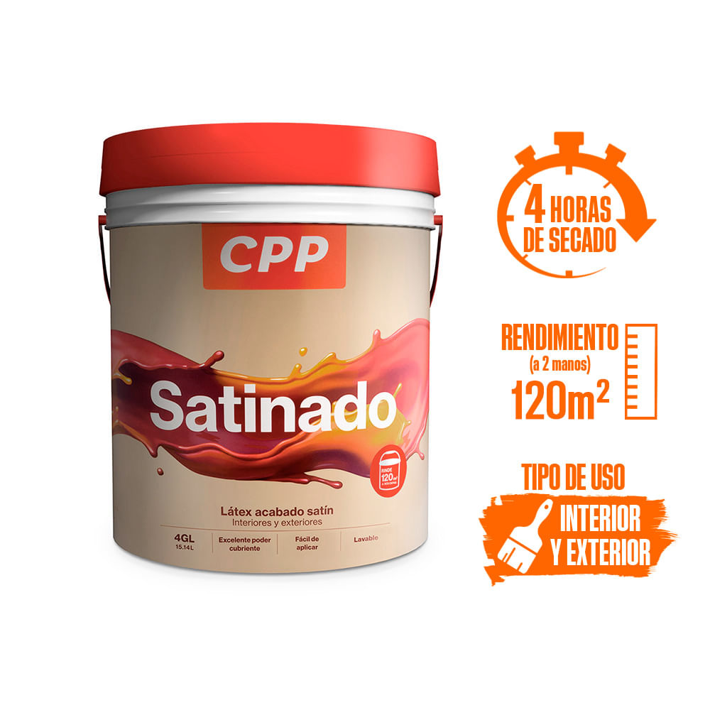 Pintura Látex Satinado Cpp Blanco 4 galones - Promart