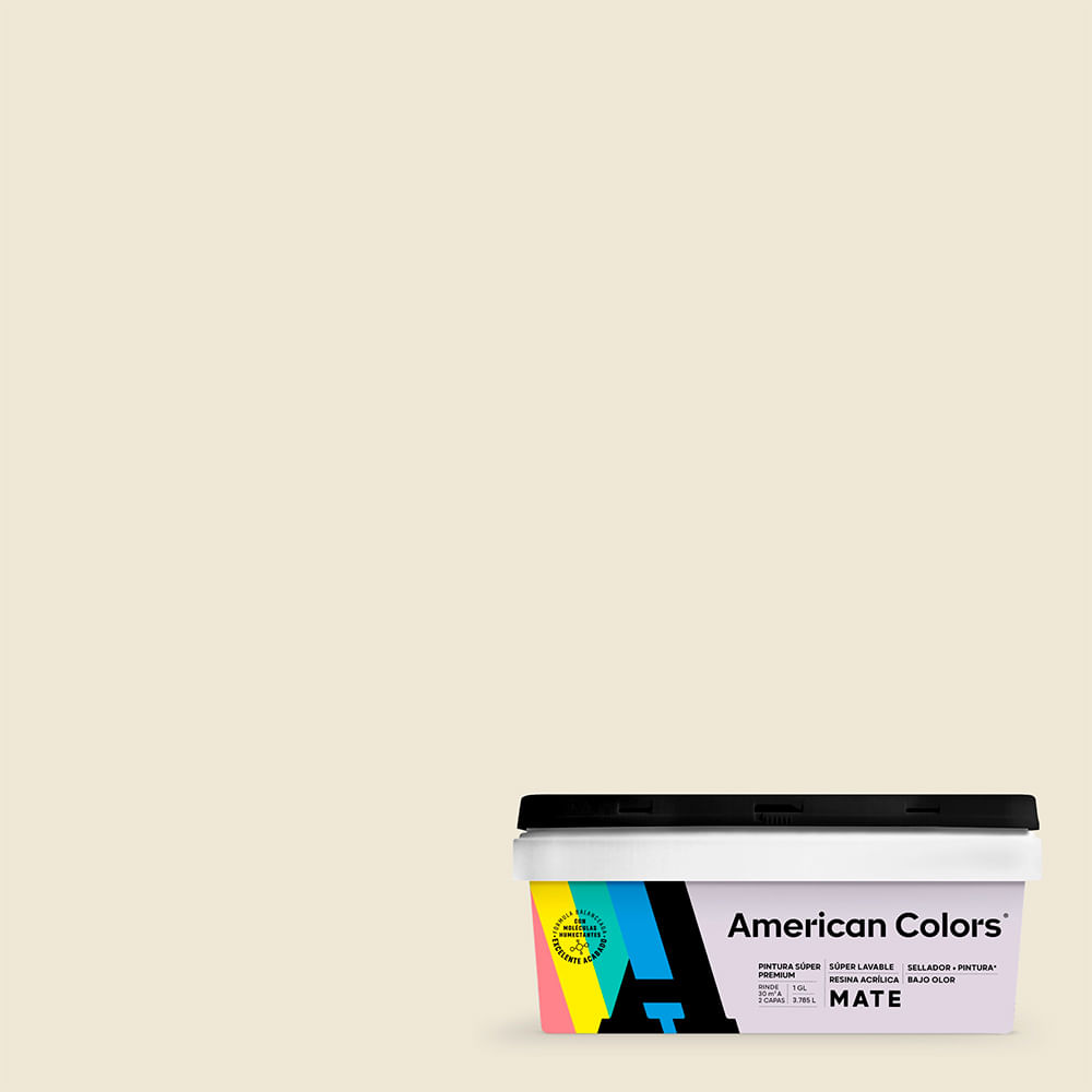 Pintura American Colors Mate Blanco Humo 1 galón - Promart