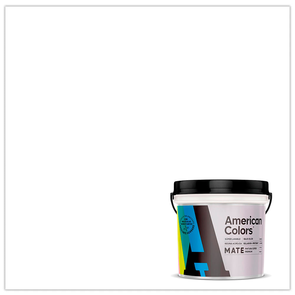 Pintura Mate Blanco American Colors 0.94 l Resina Acrílica - Promart