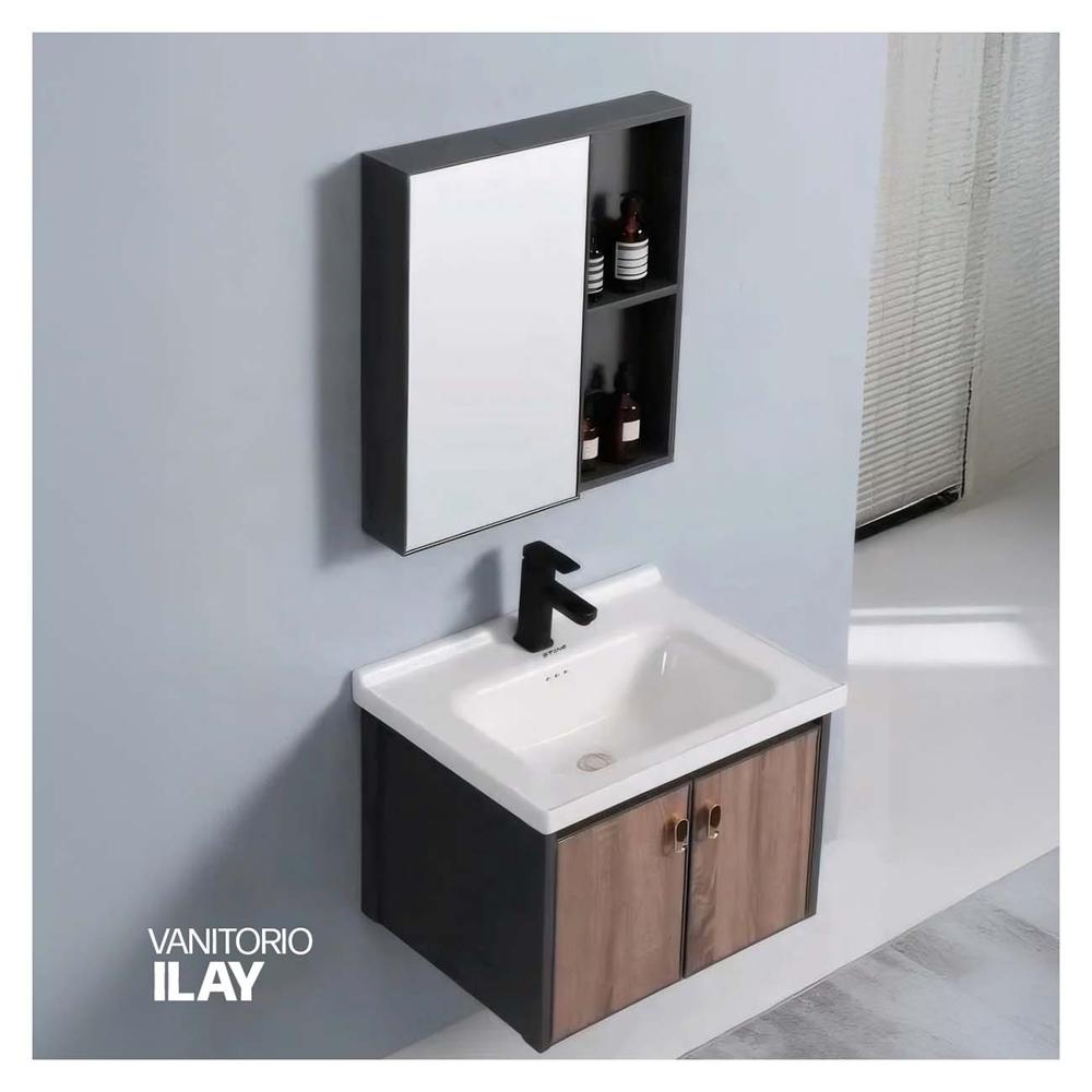 Vanitorio Minimalista Ilay Madera - Stone | Promart.pe - Promart